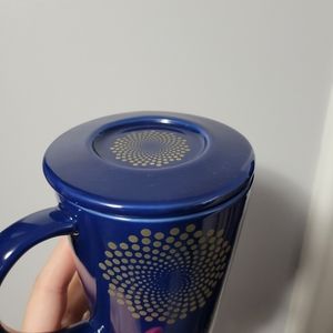 Davids Tea | Kitchen | Davids Tea Blue Dot Swirl Perfect Cup W Lid ...